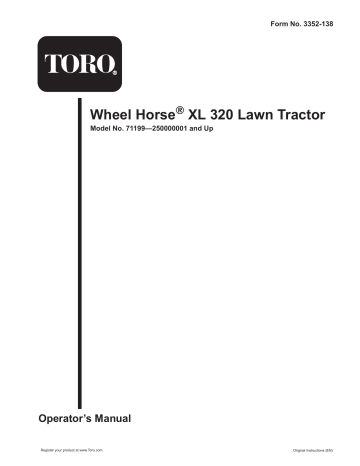 Toro XL 320 Lawn Tractor Riding Product Operator's Manual | Manualzz