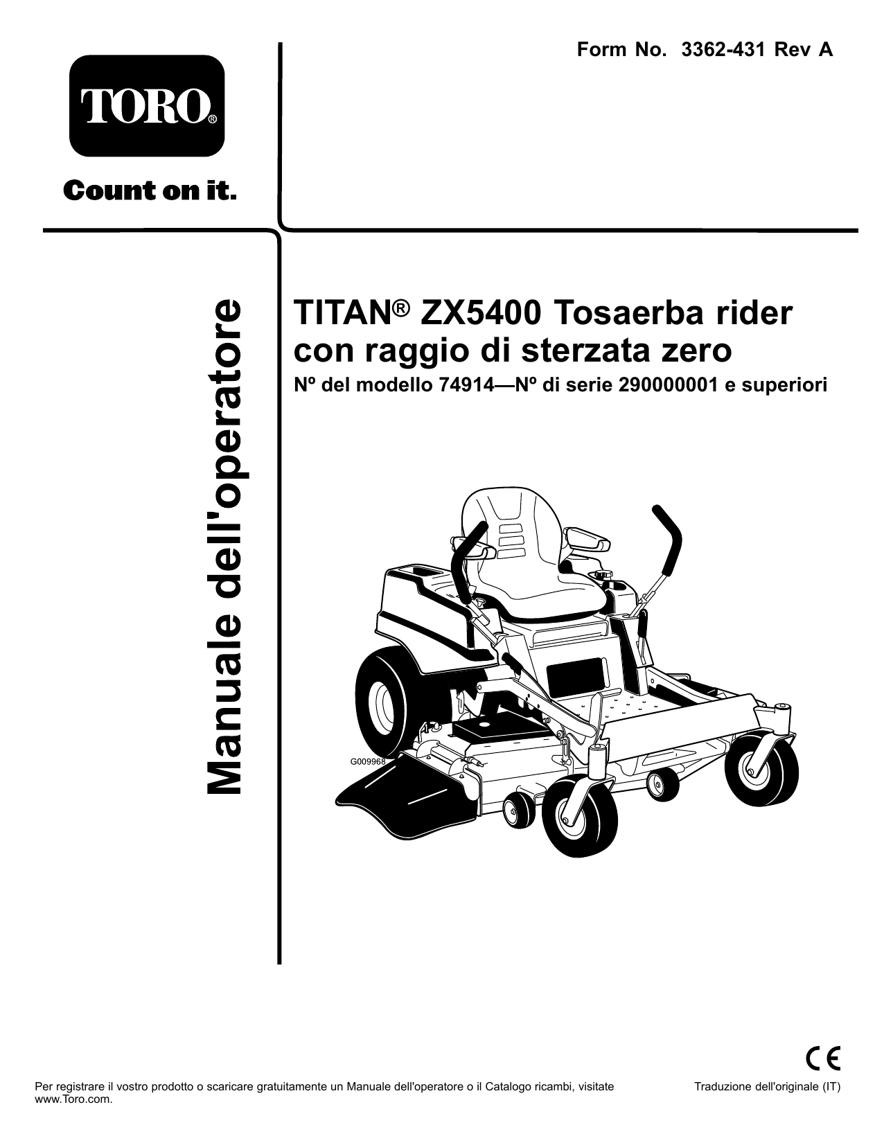 Toro 74914 Titan Zx5400 Zeroturnradius Riding Mower