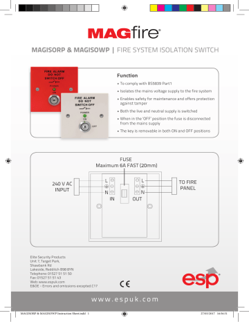 ESP MAGISORP Fire Protection Manual | Manualzz