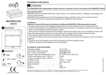 ESP MAGPRO-2i2O Fire Protection Manual | Manualzz