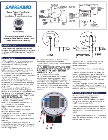 Sangamo Time Clock Wiring Diagram - Wiring Diagram