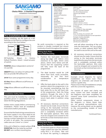 ESP CHOICE PR2n Sangamo Heating Control Manual | Manualzz