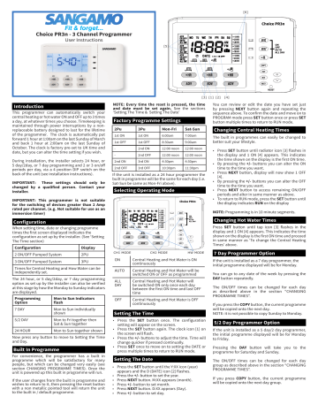 ESP CHOICE PR3n Sangamo Heating Control Manual | Manualzz