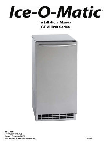 Ice-O-Matic GEMU090 Pearl Self-Contained Ice Machine Manual | Manualzz