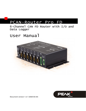 PEAK-System PCAN-Router Pro FD Operation Manual | Manualzz