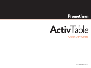 Promethean ActivTable Quick Start Guide: Interactive Learning Tool ...