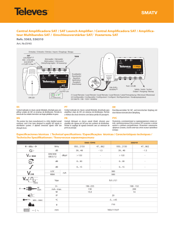 Televes MiniKom F broadband multiband amplifier 2 inputs: VHF/UHF-SAT ...