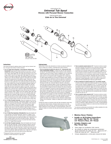 DANCO 89266 Universal Tub Spout Instructions | Manualzz