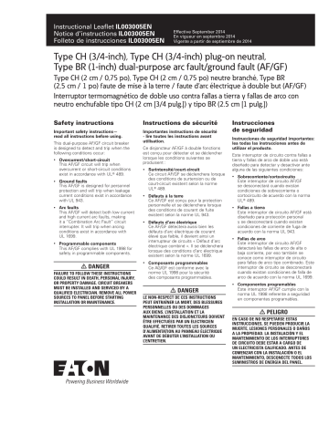 Eaton CH 20 Amp 1-Pole Dual Function Arc Fault/Ground Fault Circuit ...
