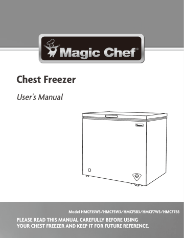 Magic Chef 5.0 cu. ft. Chest Freezer User's Manual | Manualzz
