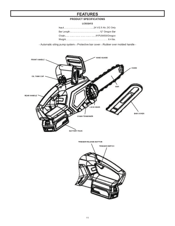 Earthwise LCS32412 12 in. 24-Volt Lithium-Ion Cordless Chainsaw ...