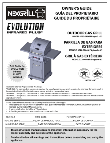 Nexgrill Evolution 2-Burner Propane Gas Grill Manual | Manualzz