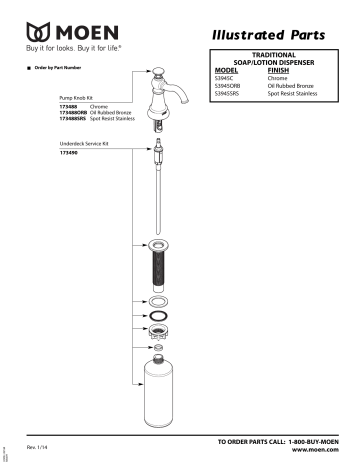 Moen Traditional Soap Dispenser Product information | Manualzz