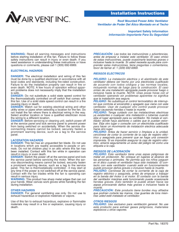 Air Vent RV26BK 1170 CFM Black Power Roof Mount Attic Ventilator ...