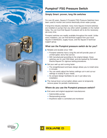 Square D Pumptrol 30-50 psi Well Pump Water Pressure Switch ...
