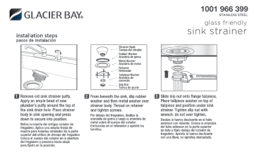 Glacier Bay Glass Friendly Sink Strainer installation Guide | Manualzz