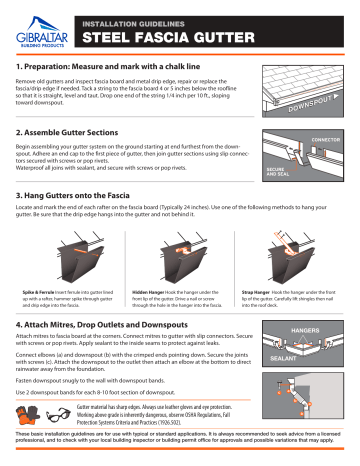 Construction Metals FG24SCB 4 in. Bonderized Steel Fascia Gutter Slip ...