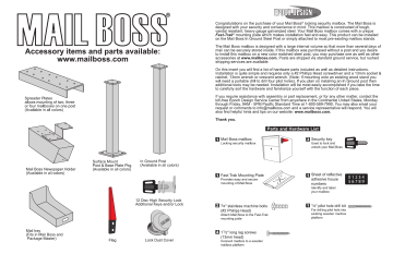 Mail Boss 7106 Locking Post Mount Mailbox installation Guide | Manualzz