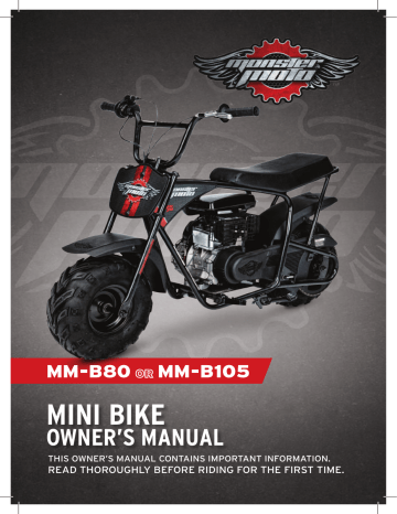 Mega Moto MM-B80-AF American Flag 80cc Mini Bike Use and Care Manual ...