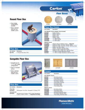 Carlon E97DSC 1-Gang Floor Box Cover Duplex Receptacle (Case of 10 ...