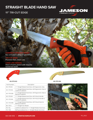 Jameson 16 in. Double Hook Curved Blade Specification | Manualzz