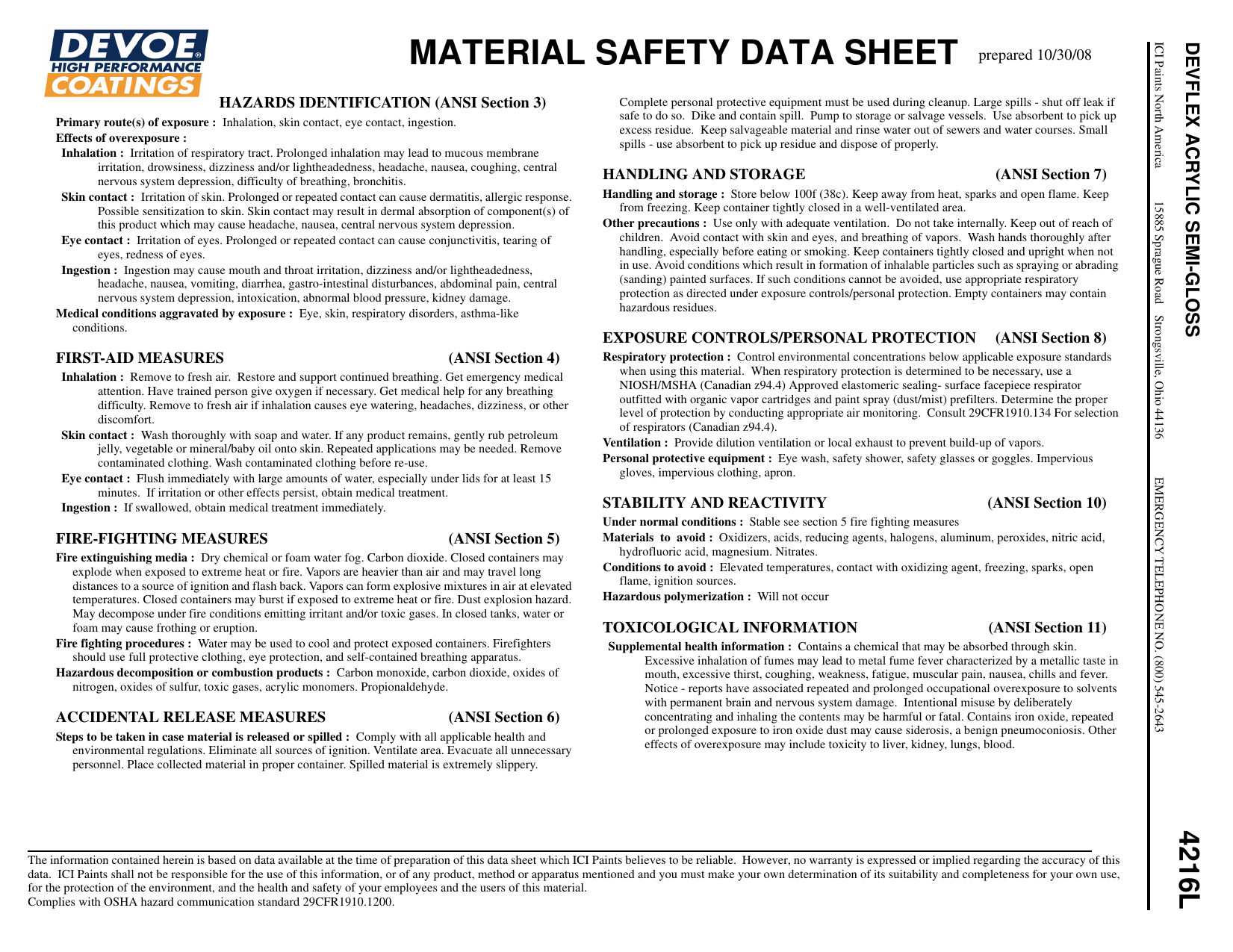 Devflex 4216-1000L 01 1-gal. Semi-Gloss High-Performance Waterborne ...