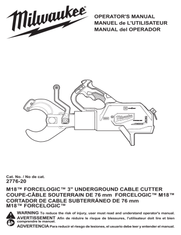 Milwaukee 1590, 2776-21, 2776-20, 2777-20, 2719-20-2732-20 Manual de ...