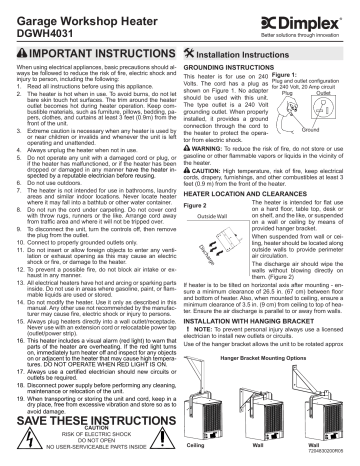 Dimplex 4000-Watt/240-Volt 1 Phase Fan-Force Electric Garage/Workshop ...