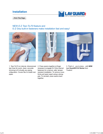 Truebro Lav Guard User guide | Manualzz