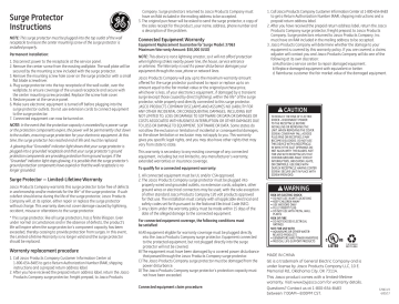 GE 6-Outlet Pro Surge Protector Tap User manual | Manualzz