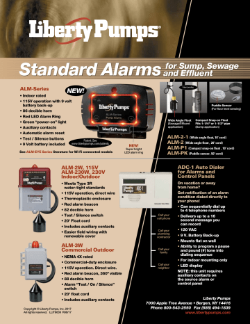 Liberty Pumps ALM Indoor Alarm Specification | Manualzz