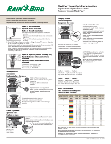 Rain Bird Maxi Paw Pop Up Impact Sprinkler Guide D Installation Manualzz
