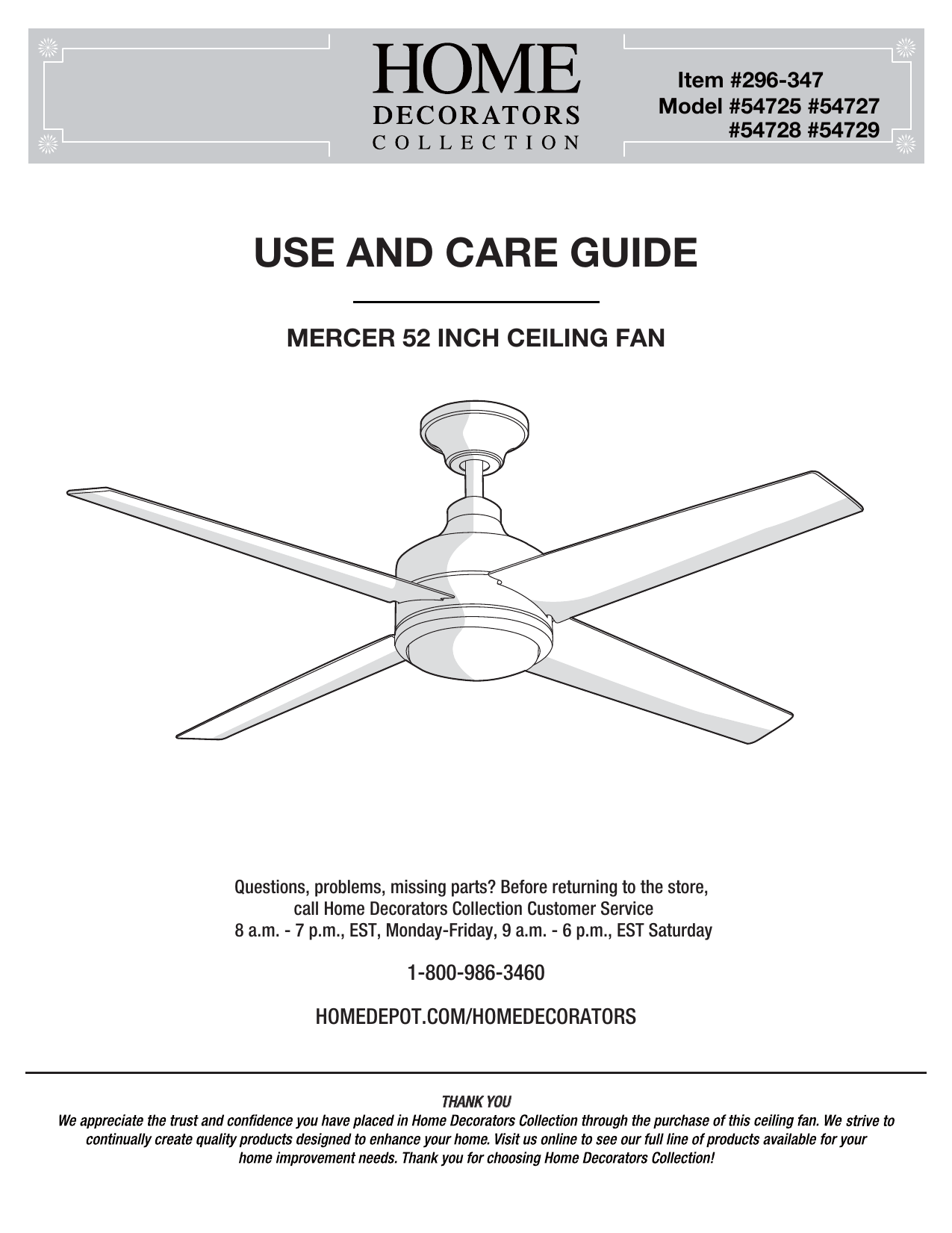 Mercer 52 In Led Oil Rubbed Bronze Ceiling Fan | Shelly Lighting