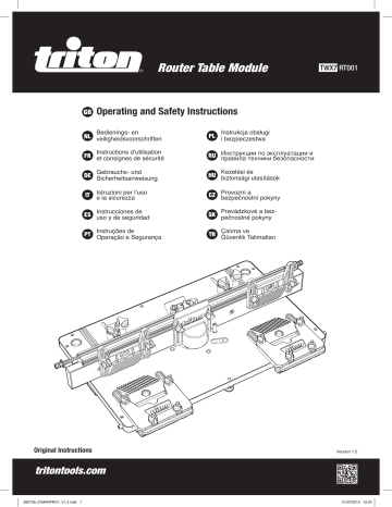 Triton Router Table Module for Use User guide | Manualzz