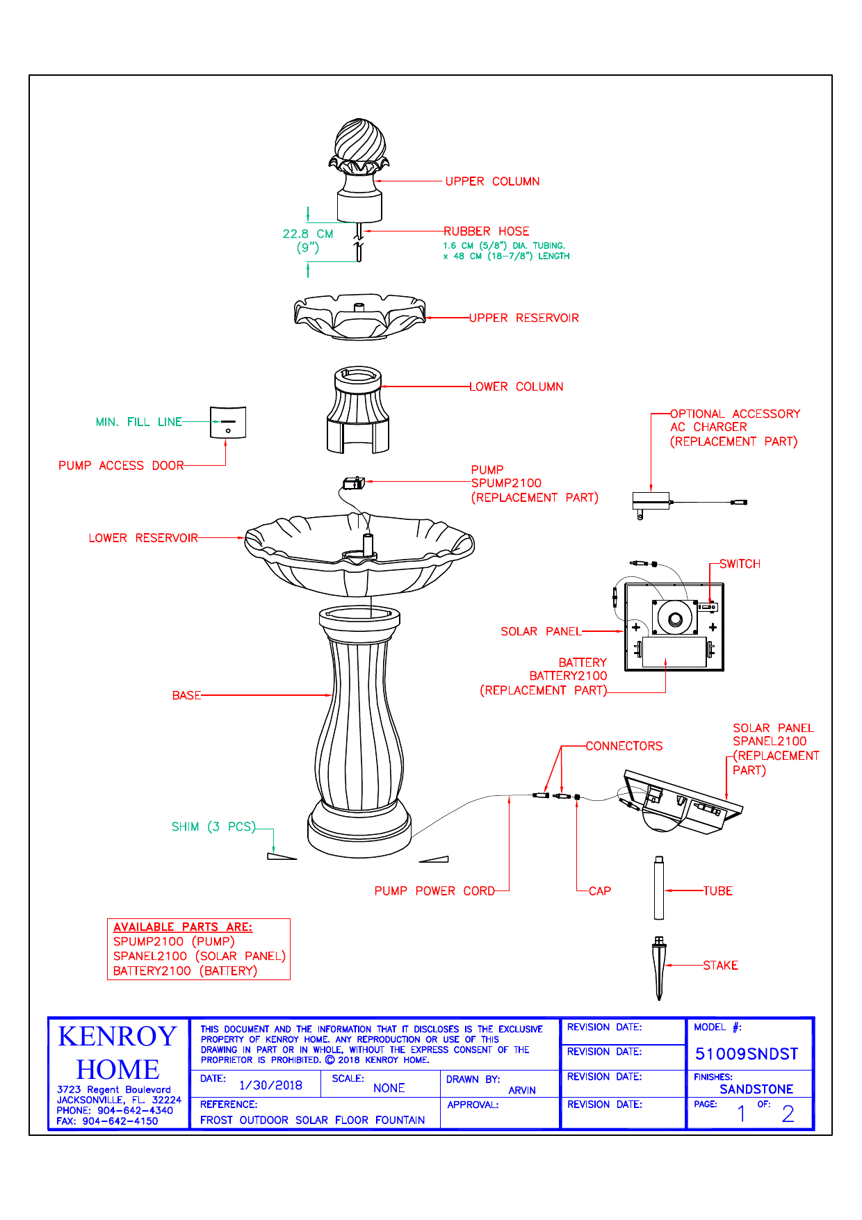 Kenroy Home 51009SNDST Specification | Manualzz