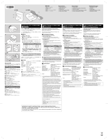 Canon Зарядное устройство LC-E6 Benutzerhandbuch | Manualzz