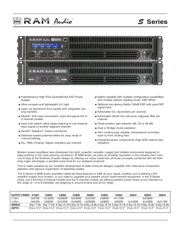 RAM S Series Data Sheet | Manualzz