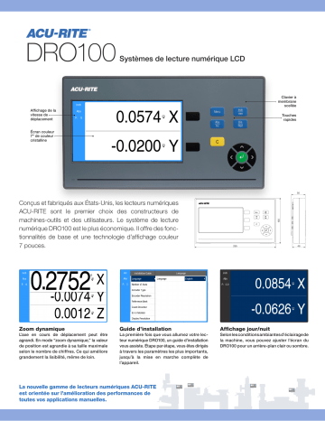 ACU-RITE DRO100 flyer Mode d'emploi | Manualzz