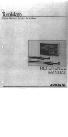 ACU-RITE TurnMate Manual | Manualzz