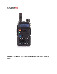 Baofeng UV-5R - User manual, User Guide, Owner's manual