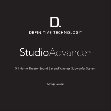 Definitive Technology Studio Advance Setup Guide | Manualzz
