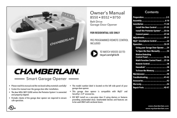 Chamberlain B550 Opener System User Manual | Manualzz