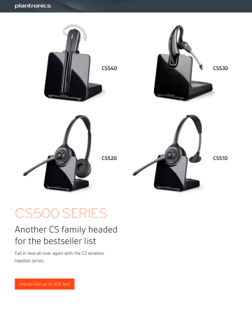Plantronics CS530 Headset Specification Sheet | Manualzz