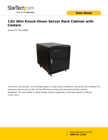StarTech RK1236BKF Racks & Cabinet Specification Sheet | Manualzz