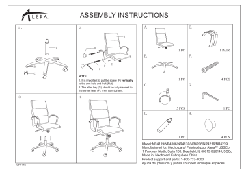 Alera ALENR4219 Home Office Desk Chair Installation Manual | Manualzz