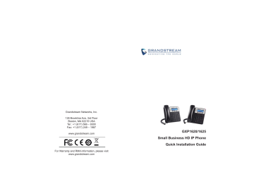 Grandstream GXP1620 Phone Installation Manual | Manualzz