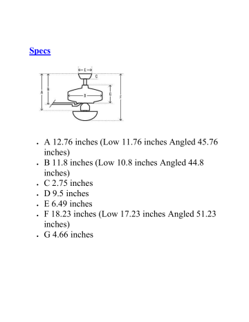 Hunter Fan Company 52090 Ceiling Fan Specification Sheet | Manualzz