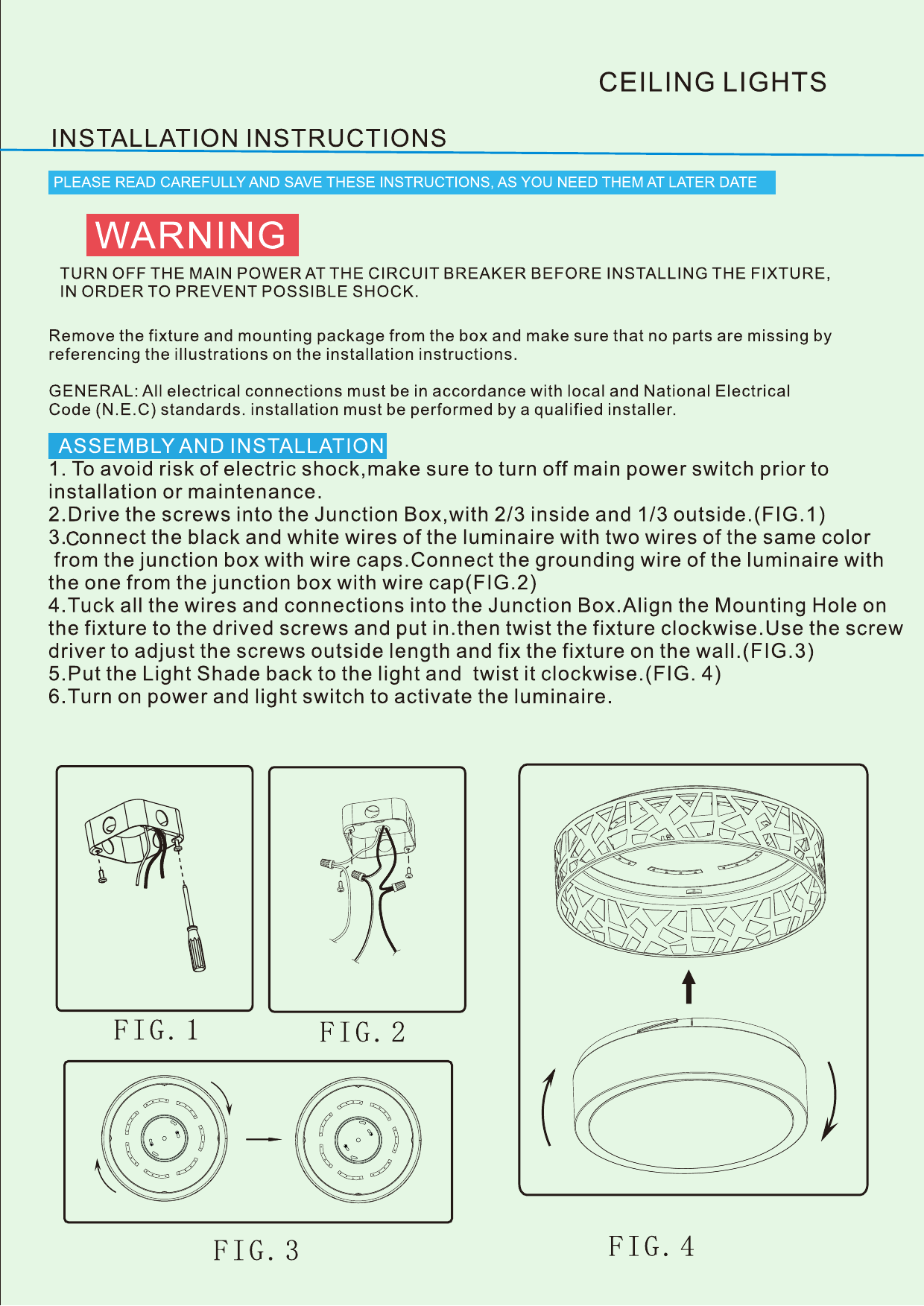 Ceiling Light Installation Guide | Shelly Lighting