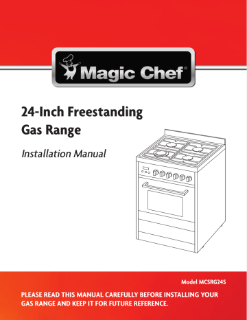 Magic Chef MCSRG24S Freestanding Range Installation Manual | Manualzz