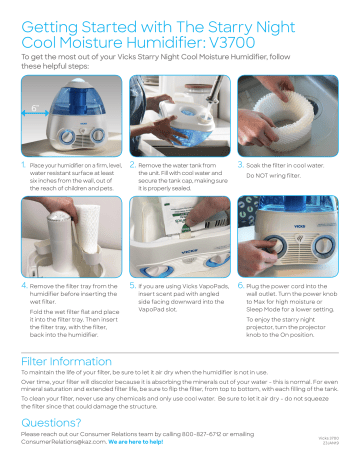 Vicks V3700 Humidifier User Guide | Manualzz